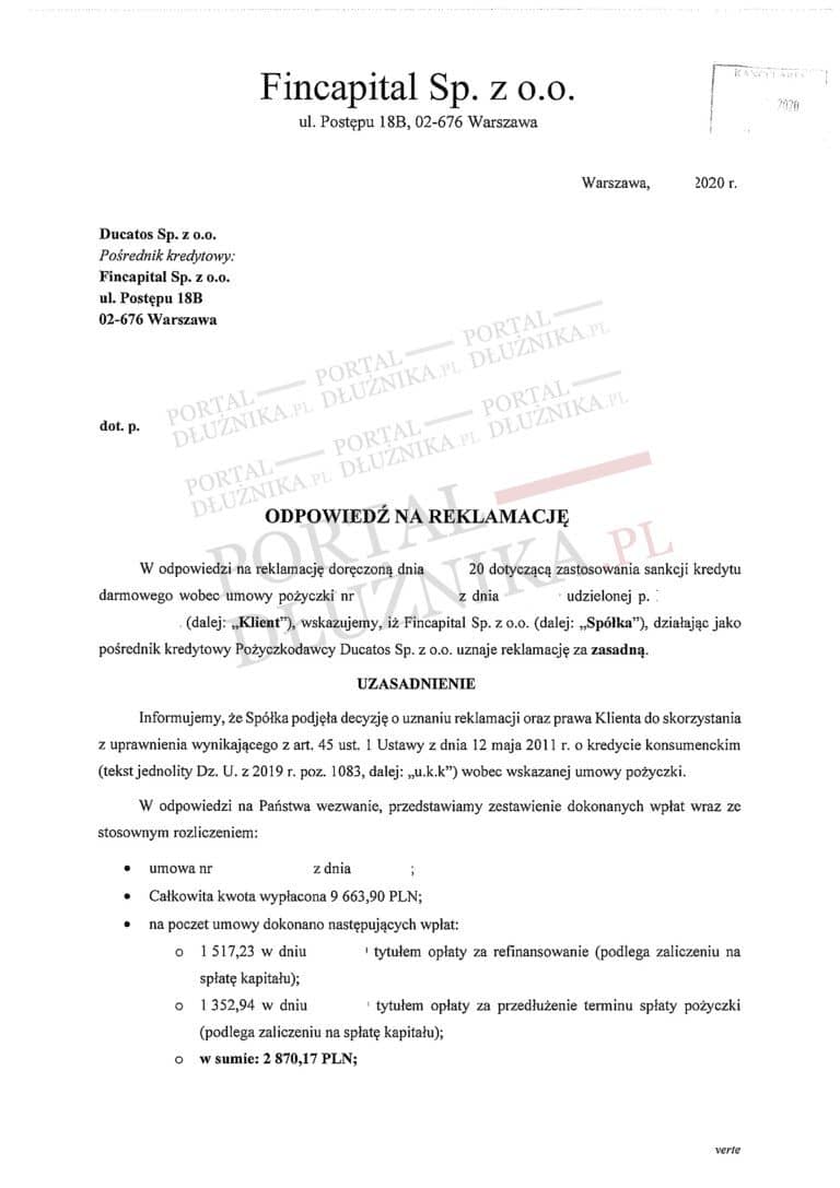 Wzywamy do uznania sankcji kredytu darmowego i zwrotu pieniędzy